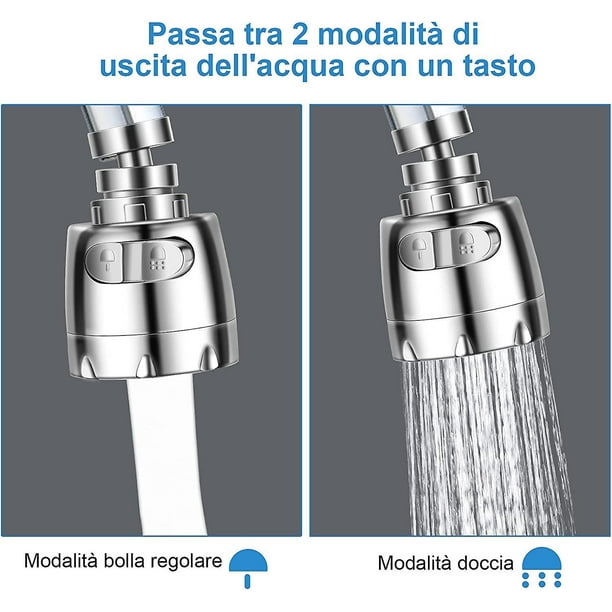 Rotating Kitchen Faucet Aerator with Dual Water Flow Modes for Easy ...