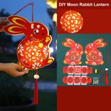 SUSUchens Chinese Style DIY Lantern Kit Handmade Red White Rabbit LED ...