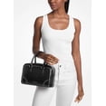 Michael Kors Thompson Medium Distressed Studded Satchel - Black ...
