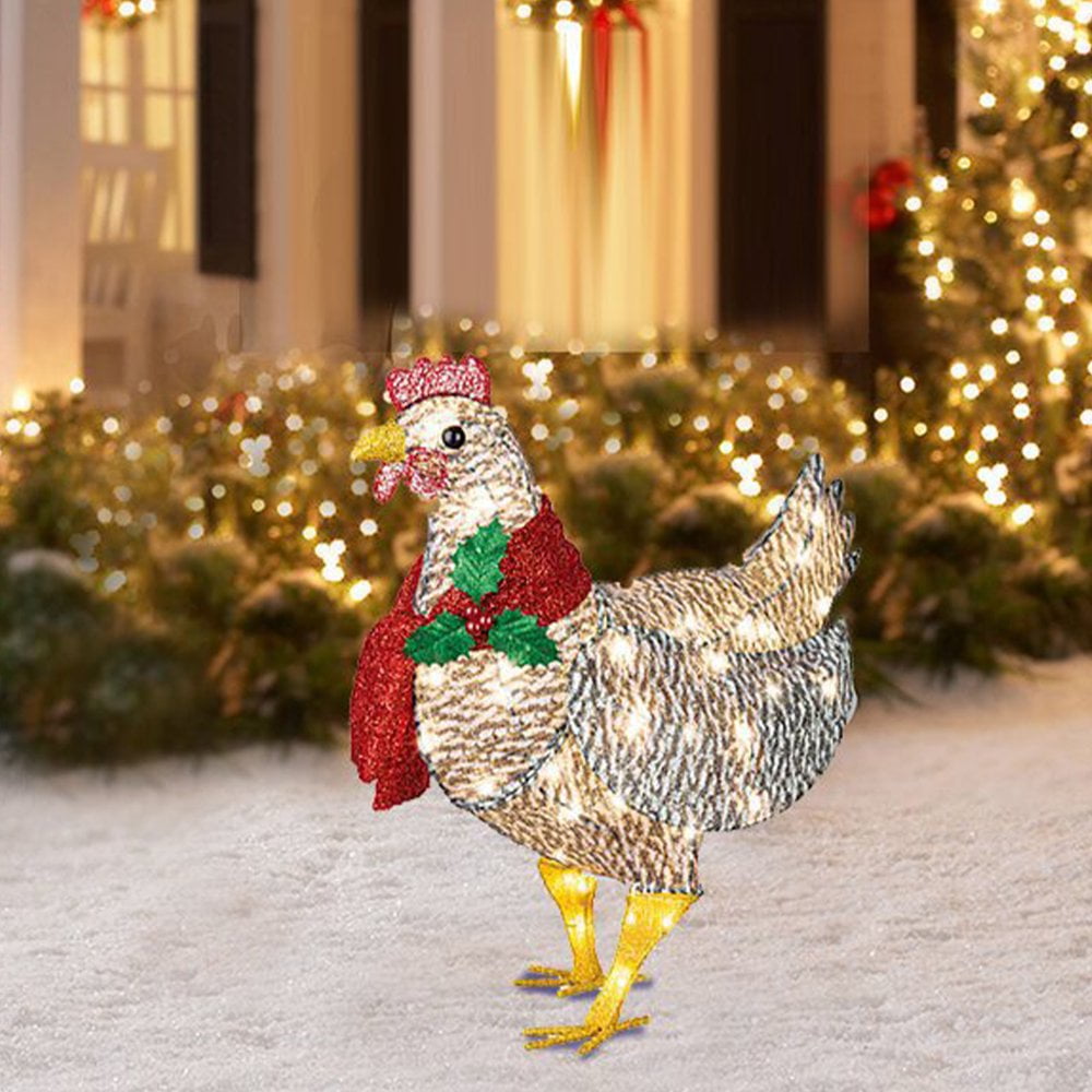 Click here for Mesase Light-Up Chicken With Scarf Holiday Decorat... prices
