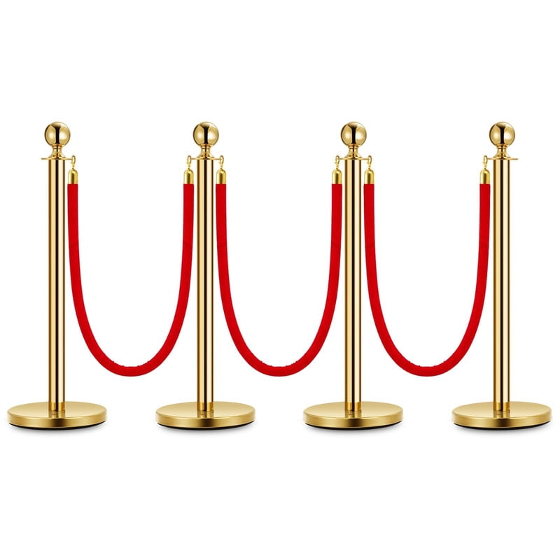 Click here for Tropow Gold Stanchion Posts With 5 Ft Red Velvet R... prices