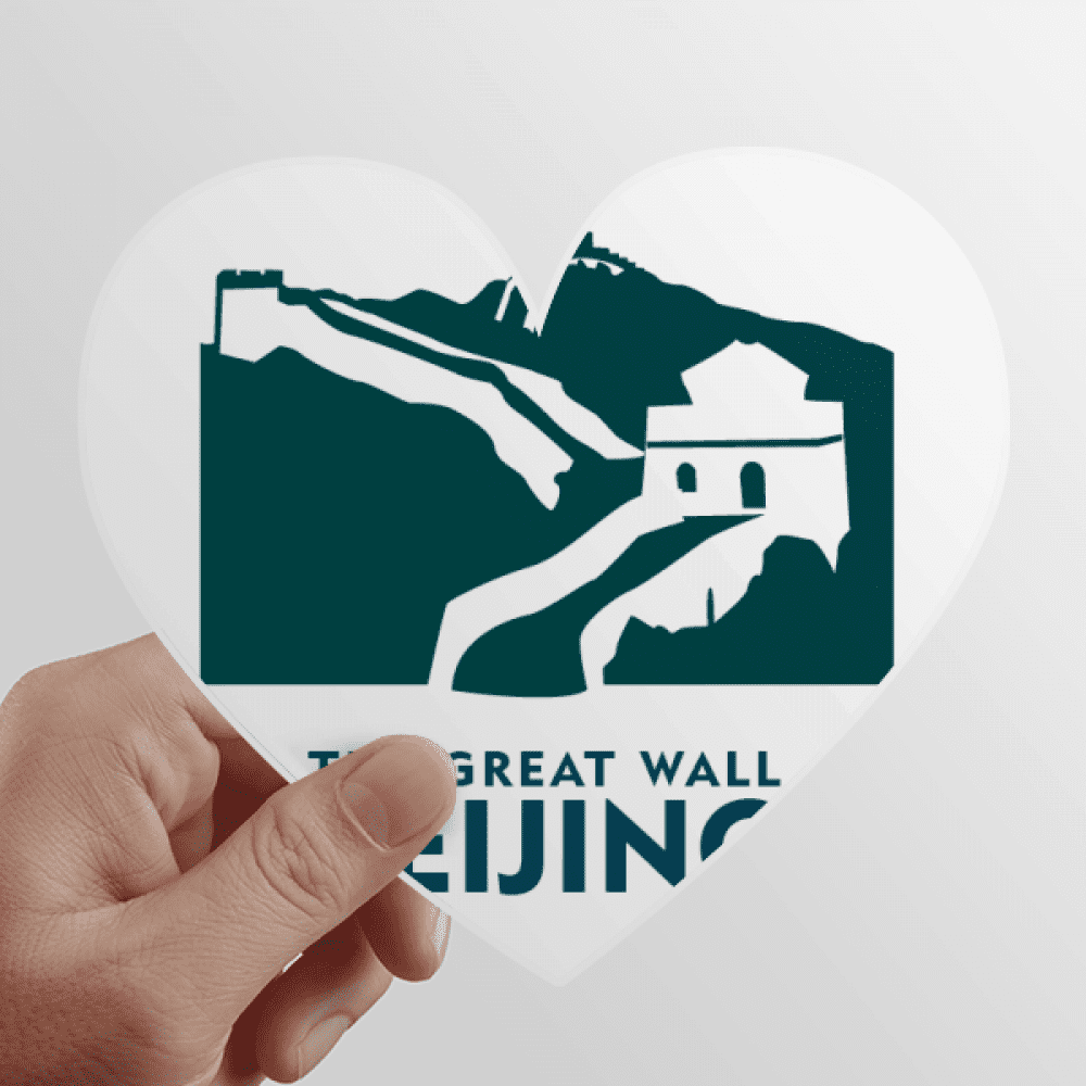 Great Wall Urban Tourism Beijing China Heart Vinyl Sticker Bicycle ...