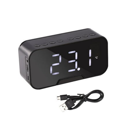 Black Digital Alarm Clock Noiseless Bluetooth Clock Modern modern Home ...