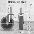 4 Inch Caster Wheels, 1/2"-13 Inch Course Threaded Stem Caster Set of 4 ...