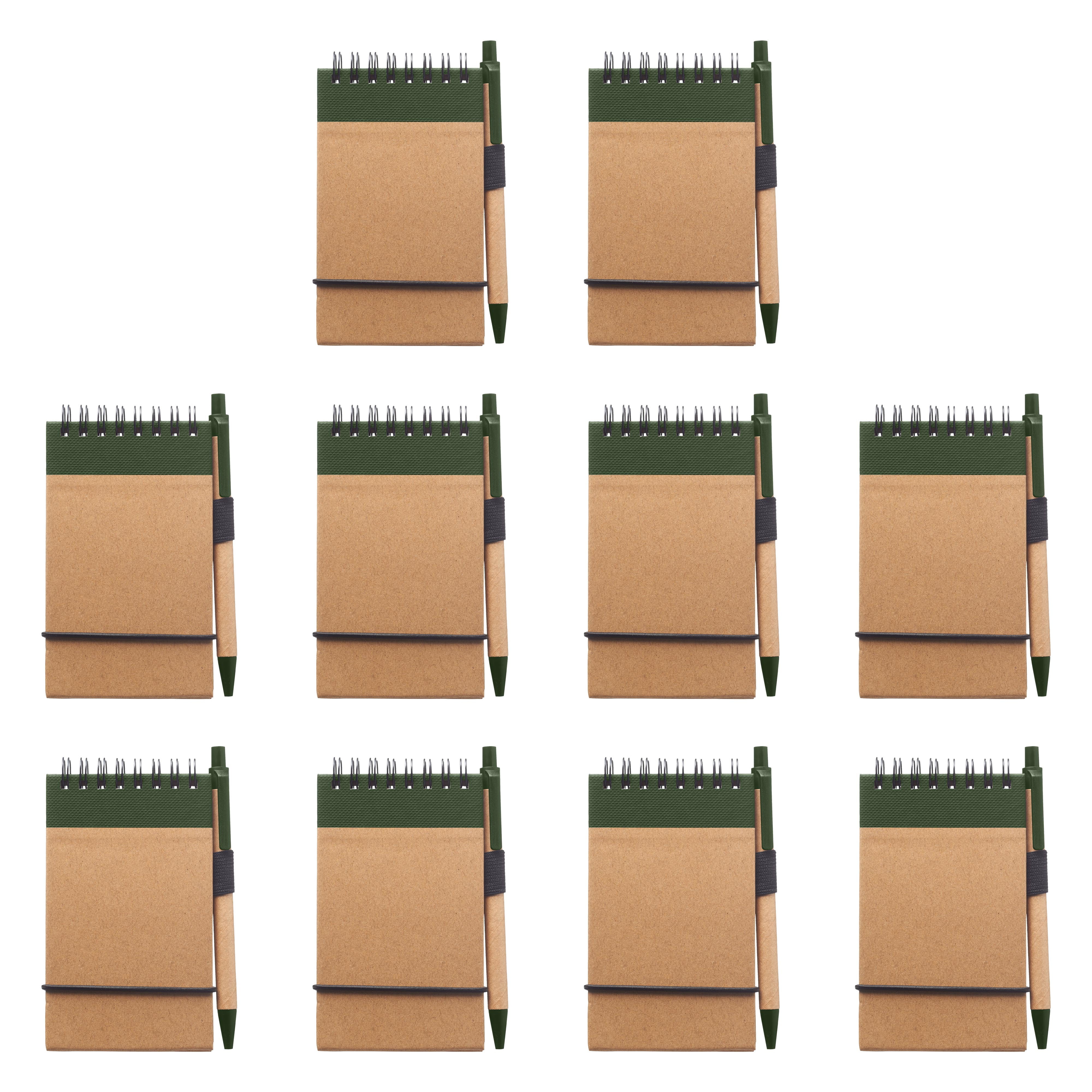 10 ECO Jotters with Pen Set - Recycled Paper, 3 x 5 inches, Minimalist ...
