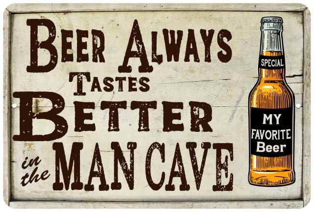 Beer Better Man Cave Vintage Look Chic Distressed 8x12 Metal Sign ...