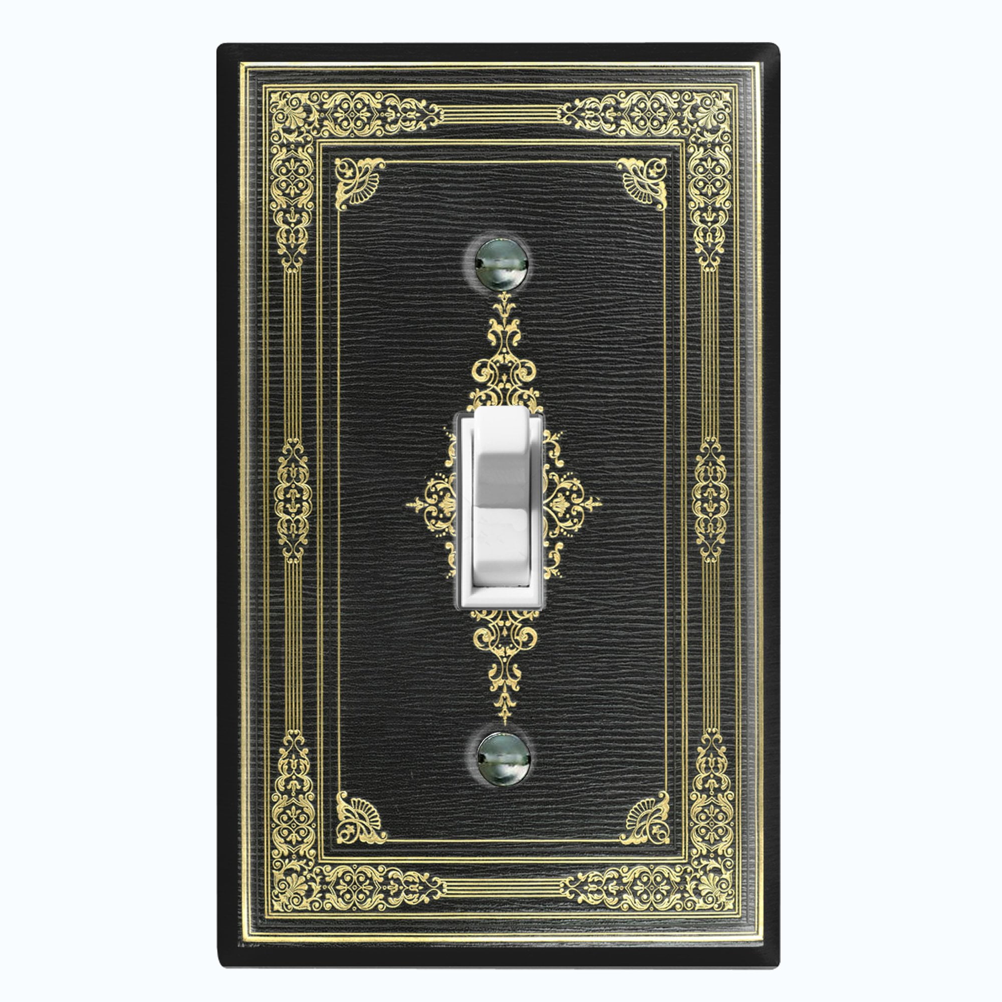 Metal Light Switch Plate Cover Elegant Victorian Black Yellow Frame ...