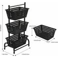 3-Tier Metal Kitchen Produce Floor Market Basket Storage Stand for ...