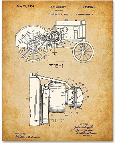John Deere Tractor Patent Patent - 11x14 Unframed Patent Print - Great ...