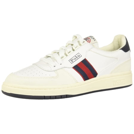 Polo Ralph Lauren Men's Polo Court Sneaker, White/Newport NVY/RL2000 ...