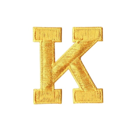 Alphabet Letter - K - Color Yellow - 2" Block Style - Iron On ...