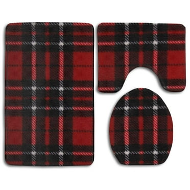 CHAPLLE Custom Rustic Red Black Buffalo Check Plaid 3 Piece Bathroom ...
