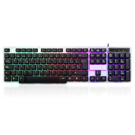Wired Semi-mechanical Keyboard 104 Key Backlit Two-color Spanish ...