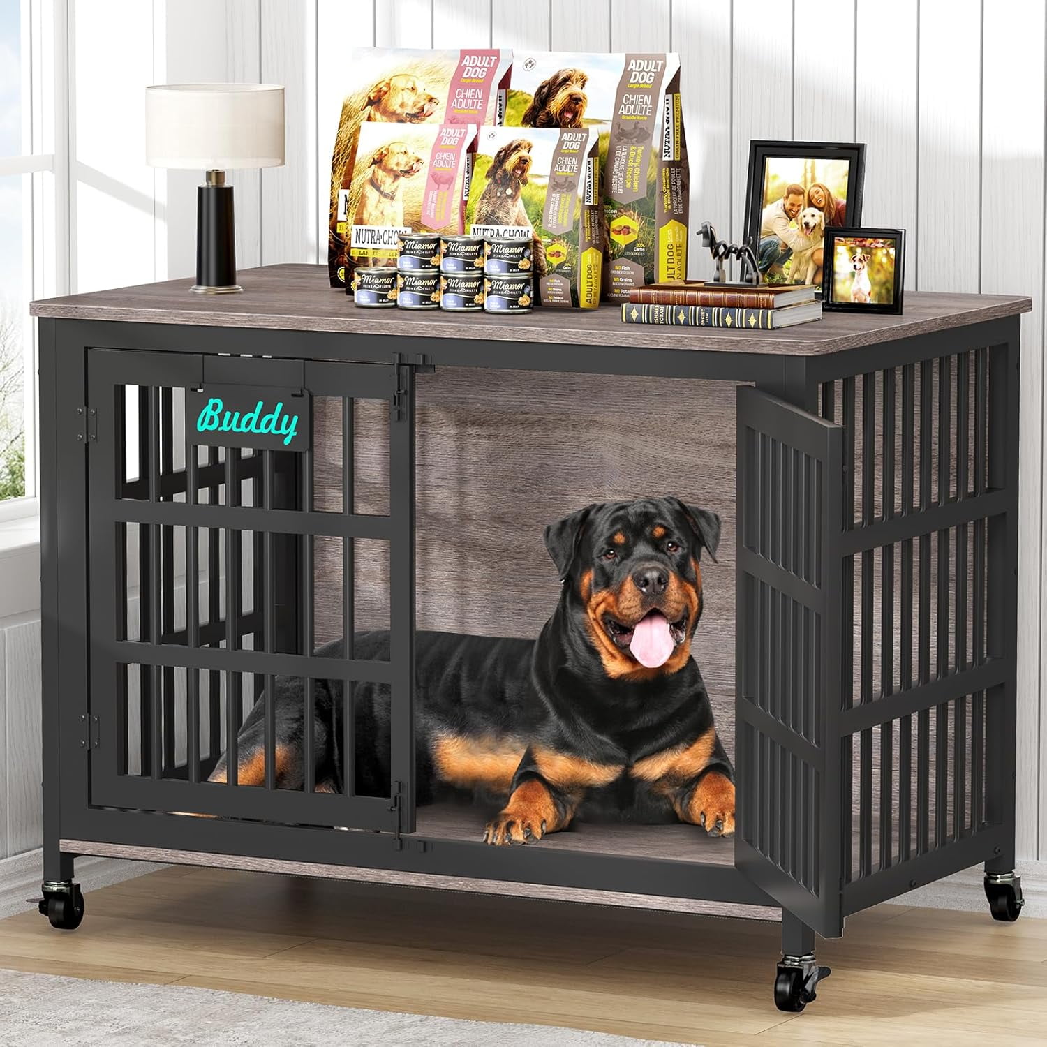Click here for Easycom 48/42/33 Xxl Dog Crate Furniture With Cast... prices