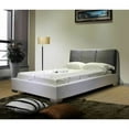Greatime B1145 Leatherrette Platform Bed With Matching Gray Fabric ...