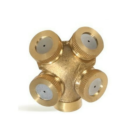 HUSERYT 4 Holes Professional Misting Nozzle Brass Spray Fogger Nozzles ...