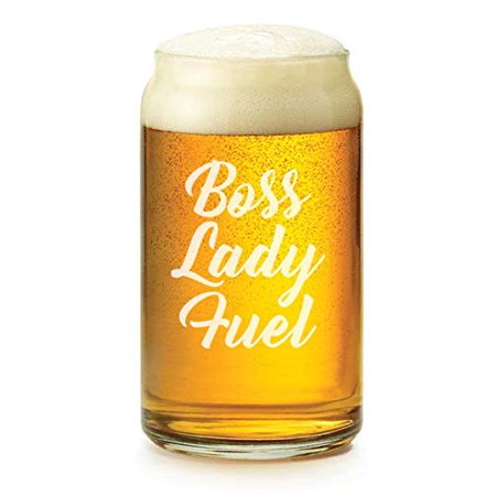 16 oz Beer Can Glass Boss Lady Fuel - Walmart.com