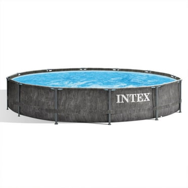 "Intex 15'x42"" Prism Frame Above Ground Pool Set with Steel Ladder ...