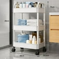 mtvxesu Small Storage Shelf, 3-Tier Rolling Storage Cart with Wheels ...