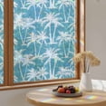 Blue Palm Tree Window Privacy Film Summer Tropical Country Coastal ...