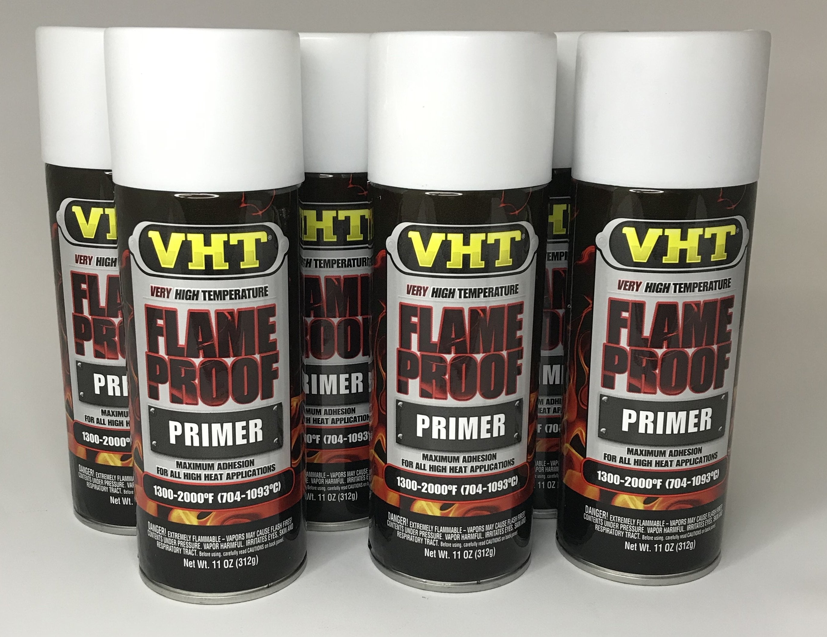 VHT SP118-6 PACK FLAT WHITE High Temperature Flame Proof Header Paint ...