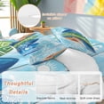 Abstract Surfboard Summer Surfing Palm Tree Queen Size Bed Set,Blue ...