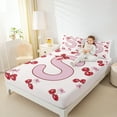 Feelyou Initial S Letter Bed Sheets for Girl, Red Fruit Cherry King ...