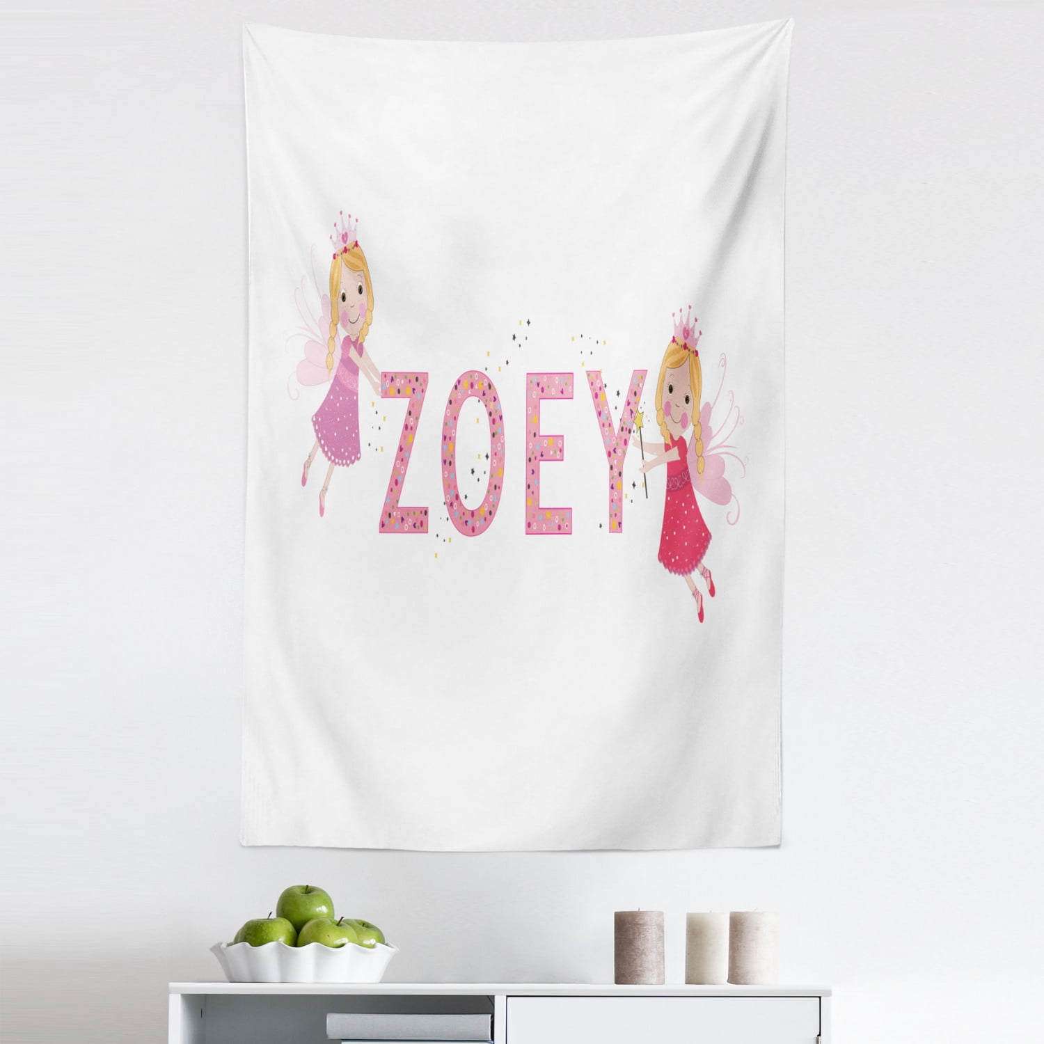 Zoey Tapestry, Feminine Themed Girl Name Magic Creatures Calligraphic ...