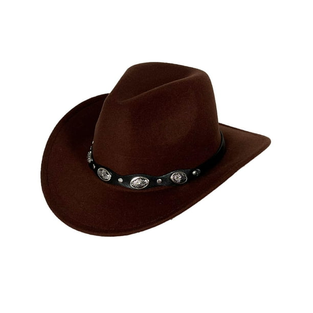 Ginsiom Women Men Cowboy Cowgirl Hats Felt Wide Brim Western Hat with Belt Buckle - Walmart.com