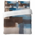 Blue Brown Mottled Texture Queen Size Bed Set,Abstract Street Art ...