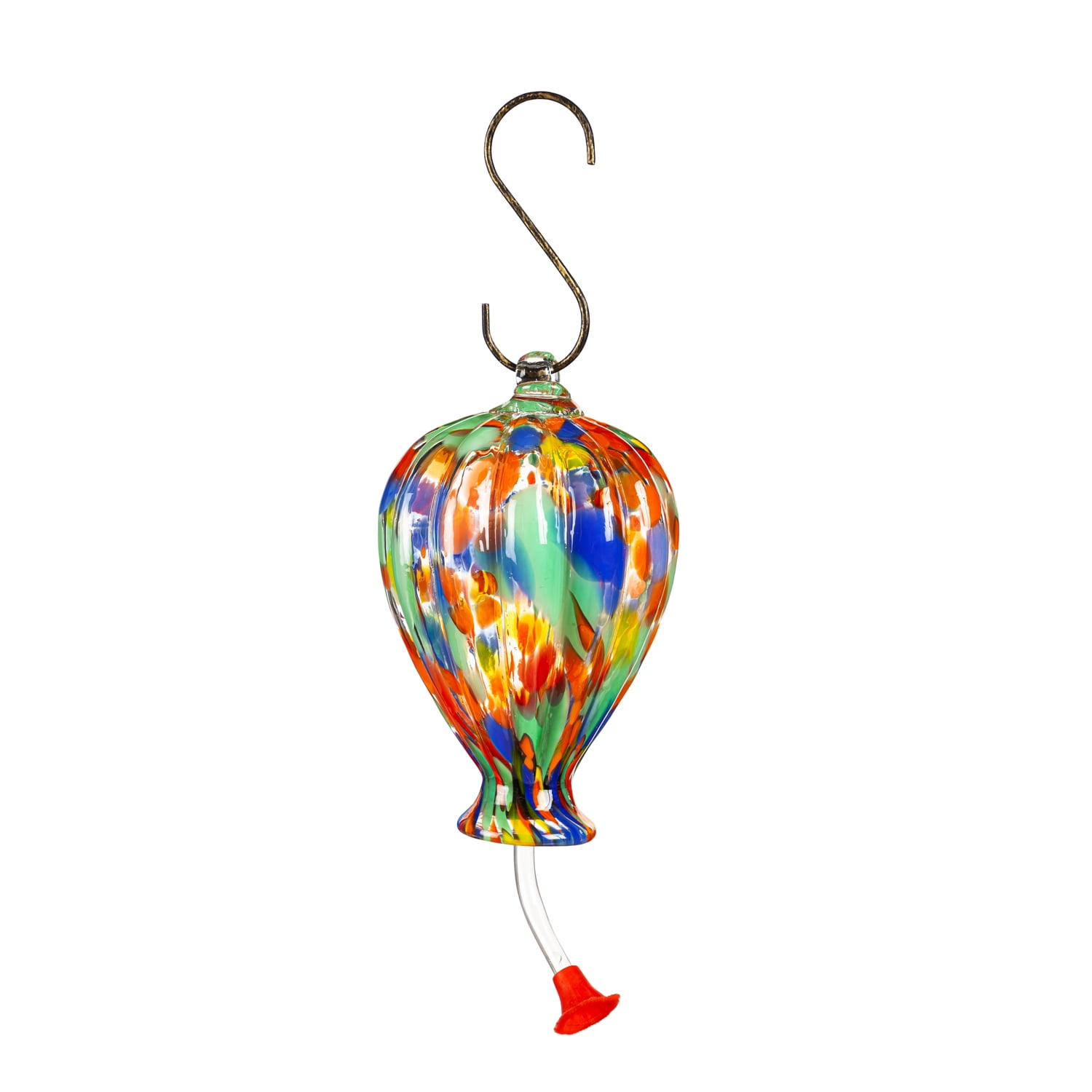 Multi-Color Glass Hummingbird Feeder with Spout - Walmart.com