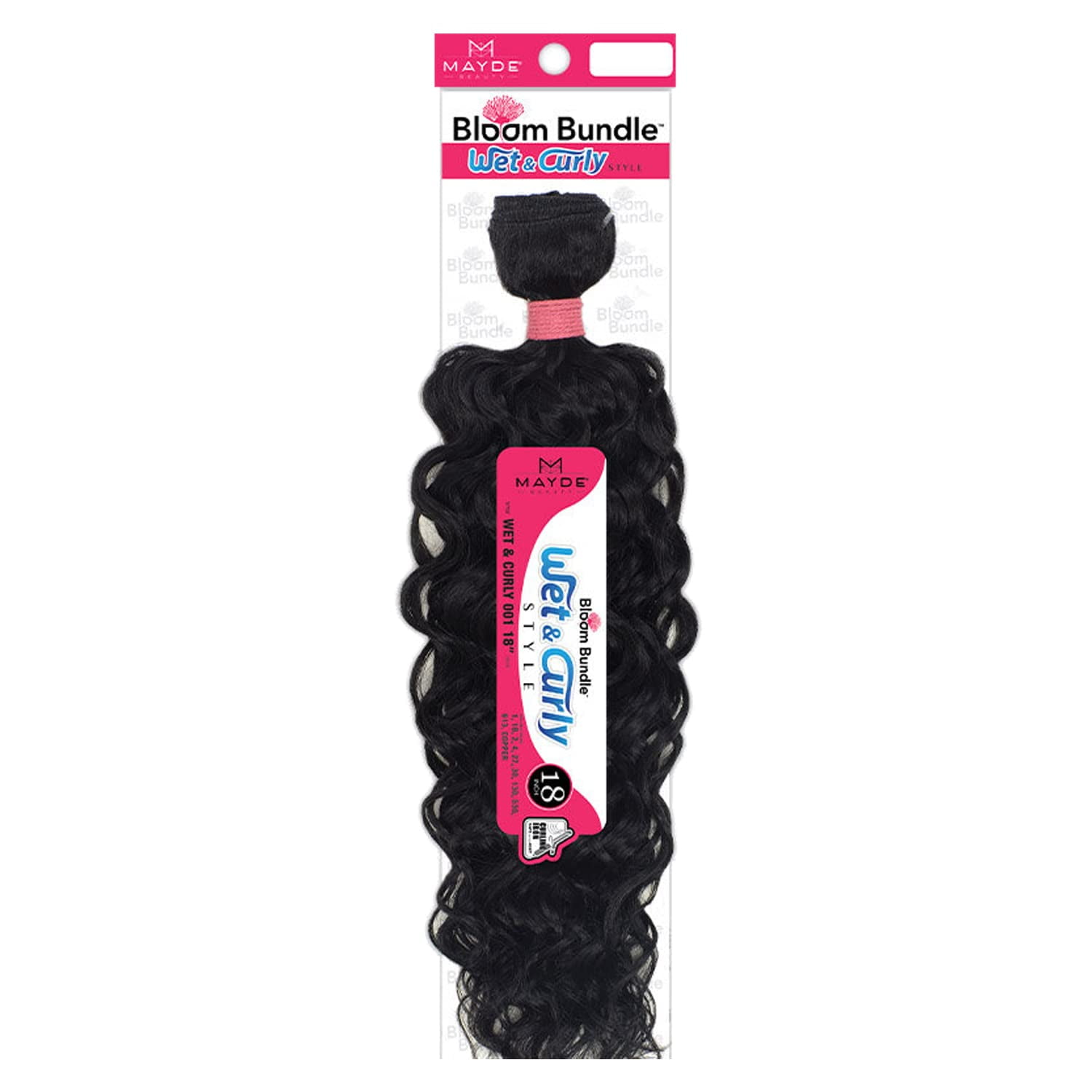 18" Wet & Curly Synthetic Hair Weaving Bundle Bloom Bundle By Mayde Beauty (COLOR: 530 ...