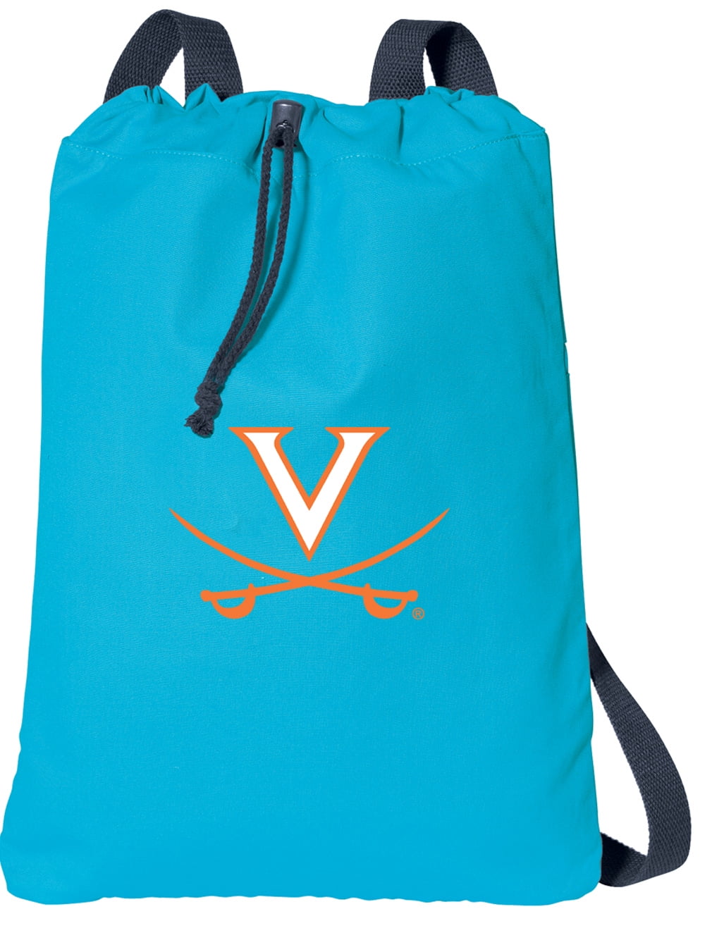 Canvas UVA Drawstring Backpack Aqua Natural Cotton University of ...
