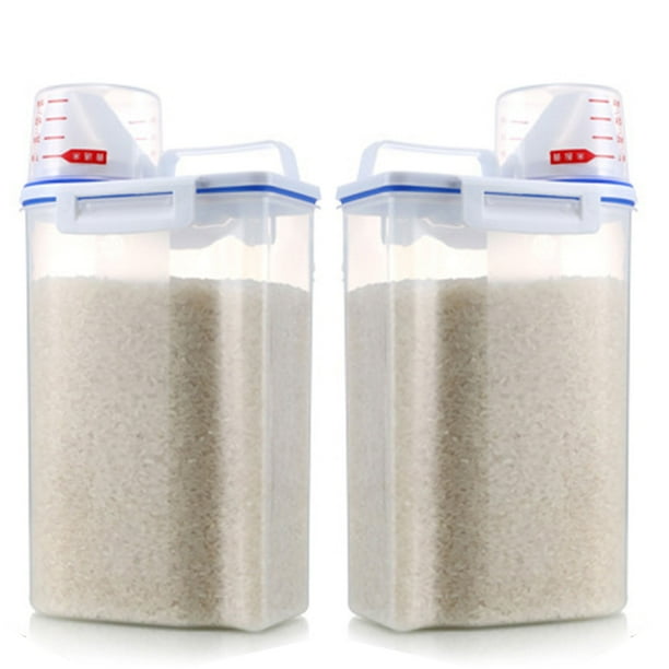 Cereal Container,Rice Storage Barrel 2KG Rice Container Plastic ...