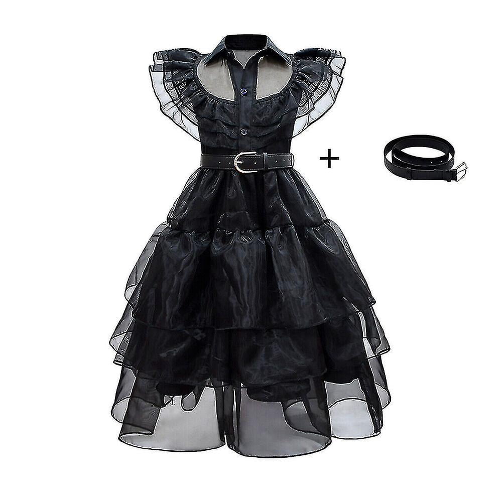 Girls Wednesday The Addams Family Costume Fancy Mash Dress Fiesta de ...