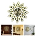 Quiet Metal Leaves Wall Clock In European Luxury Styles Large Wall ...