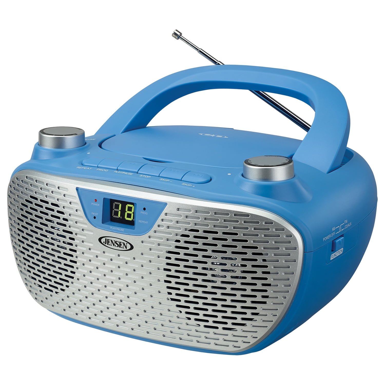 Jensen Bluetooth Mp3 Boombox Blue Cd 485 Bl