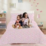 Walmart Kids Twin Microfiber Sheet Set - Girls Blush Pink Unicorn ...