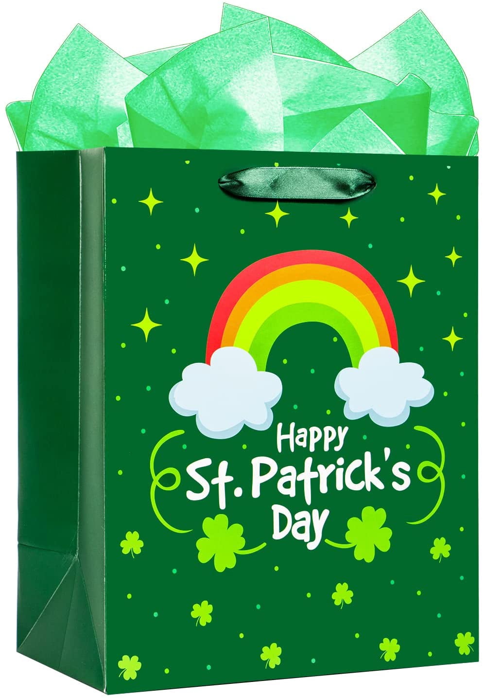 WaaHome Saint Patricks Day Gift Bags with Handle,13inch Large Irish ...