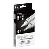 Spectrum Noir Illustrator Twin Tip Markers 6/Pkg-Essential - Walmart.com