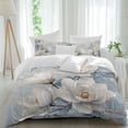 4 Piece Duvet Cover Set Cal king, Classic Flower Magnolia Soft ...