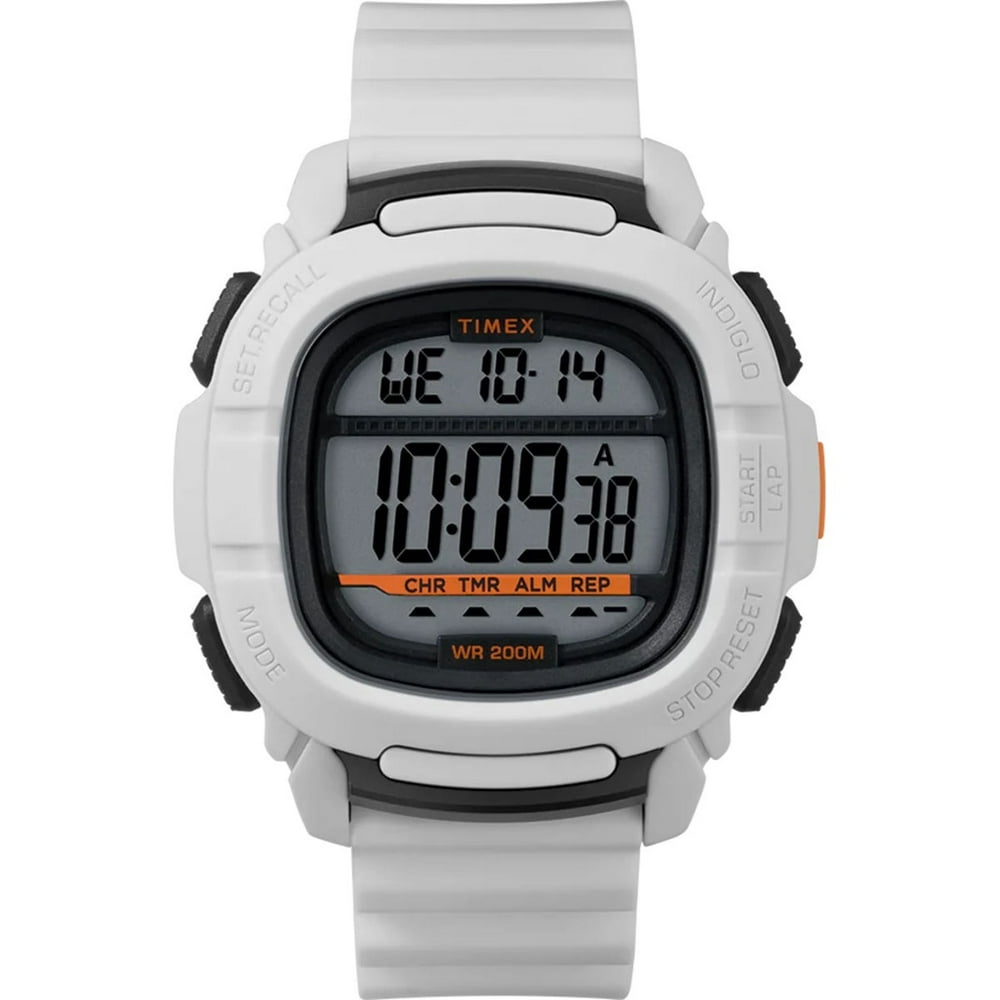 Timex - Timex TW5M26400 Men's Command White Rubber Strap Digital Watch ...