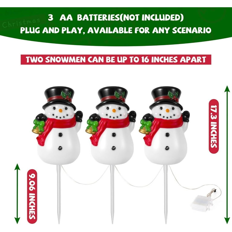 Snowman Pathway Markers With Automatic Timer Christmas Pathway Lights