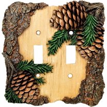 Ebros Set of 6 Rustic Black Bear By Twigs Double Outlet Wall Light ...