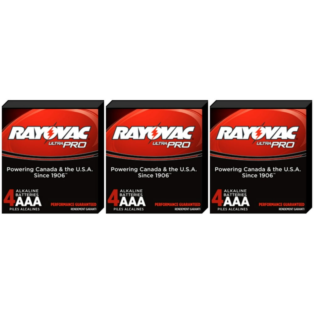 Rayovac Alkaline UltraPro AAA Batteries - 3 Boxes of 4 + FREE SHIPPING ...