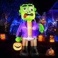 DeeKom 8 Ft Halloween Inflatable Zombie Holding Pumpkin Decor with ...
