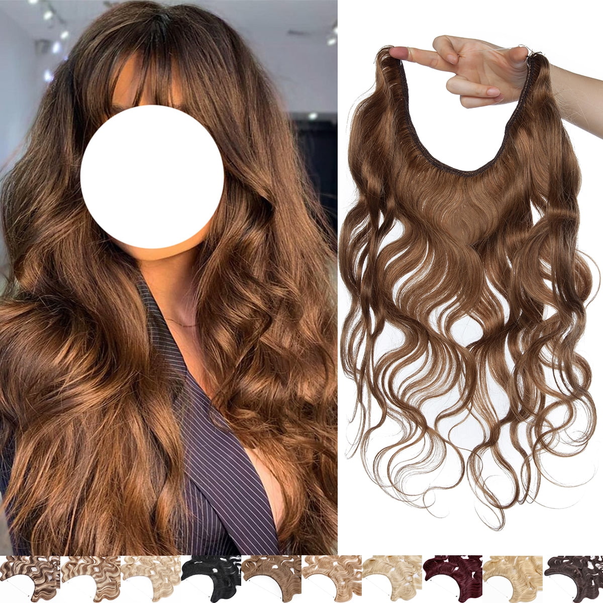 SEGO Curly Wire in Human Hair Extensions Hidden Hair Extensions with ...