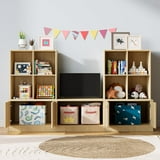 Cozy Castle 3-Piece U-Shaped Bookshelf, 8 Cubes, 4 Doors, Large Storage ...