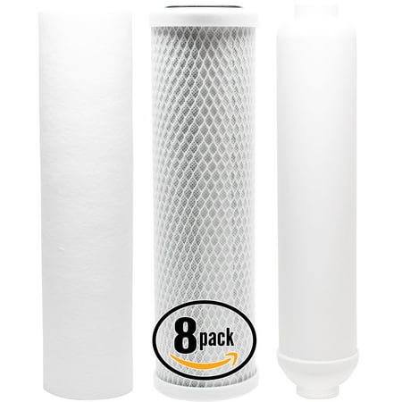 8-Pack Replacement Filter Kit for Vitapur VRO-4 RO System - Includes ...