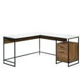 Bellamy Studios Row Modern L-Shaped Desk with Storage, Sindoori Mango ...